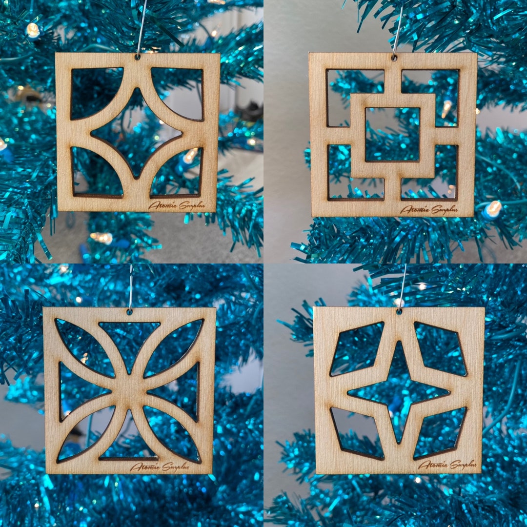 MCM Breeze Blocks Mid Century Atomic Decor Ornament Set - Etsy