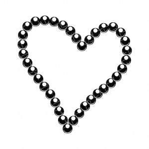 Heart Pearls Svg, Pearls Svg, Svg for Cricut File, Cut Files Silhouette ...