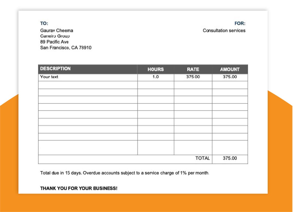 Simple Invoice Template - Editable DOC & PDF - Blank Invoice Form ...
