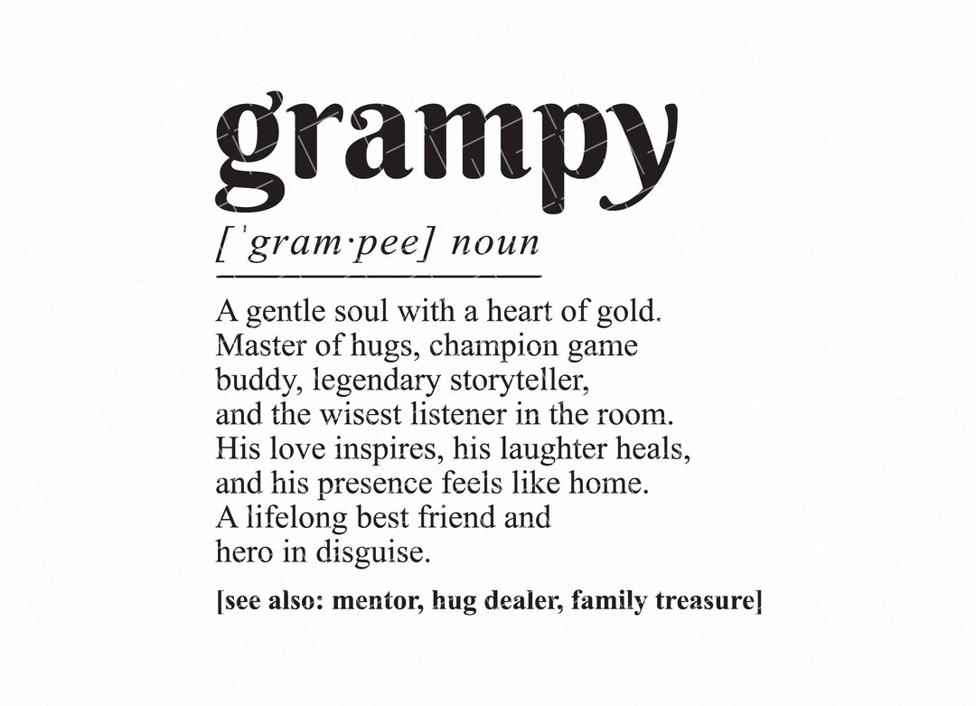 Grampy Definition, Grandpa Definition Svg, Grandpa Gift, Gift for ...