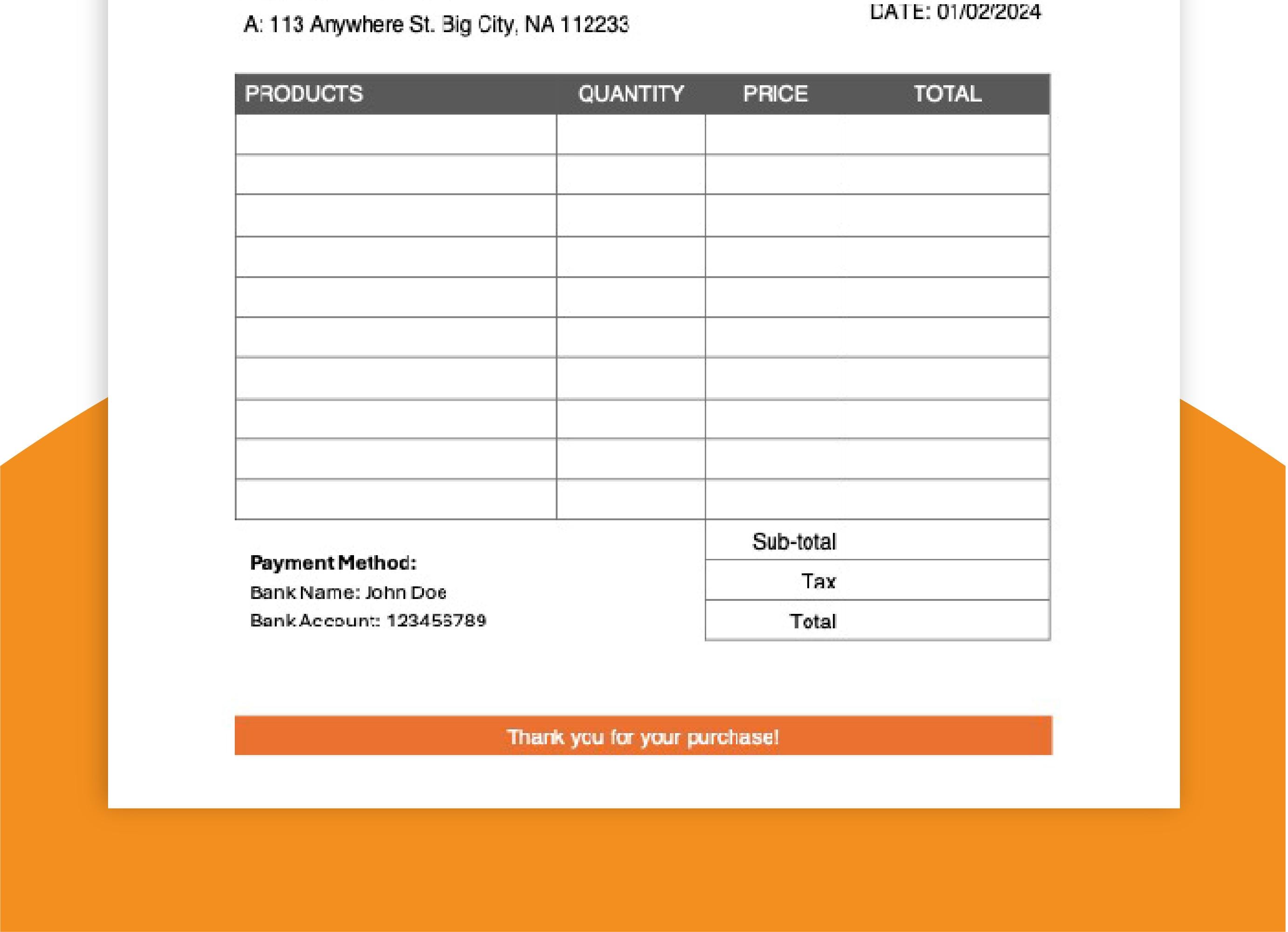 Editable Invoice Template in DOC and PDF, Microsoft Word Invoice, Blank ...