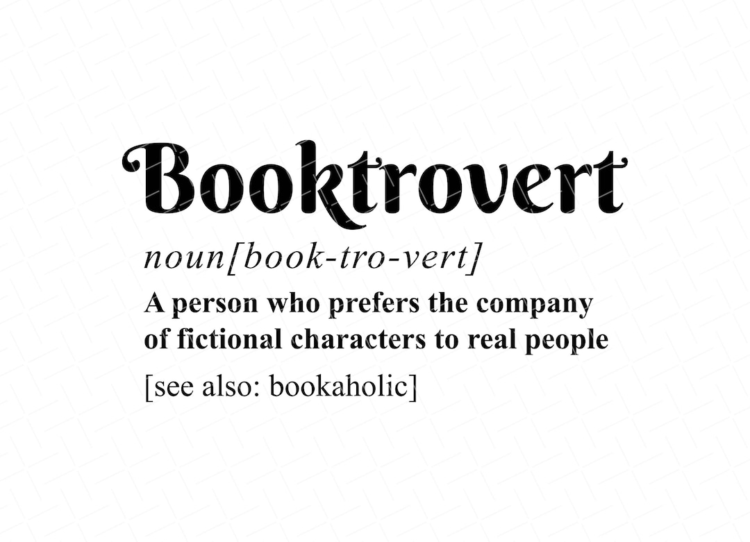 Booktrovert Svg, Booktrovert Definition Funny Book Lover Svg, Retro ...