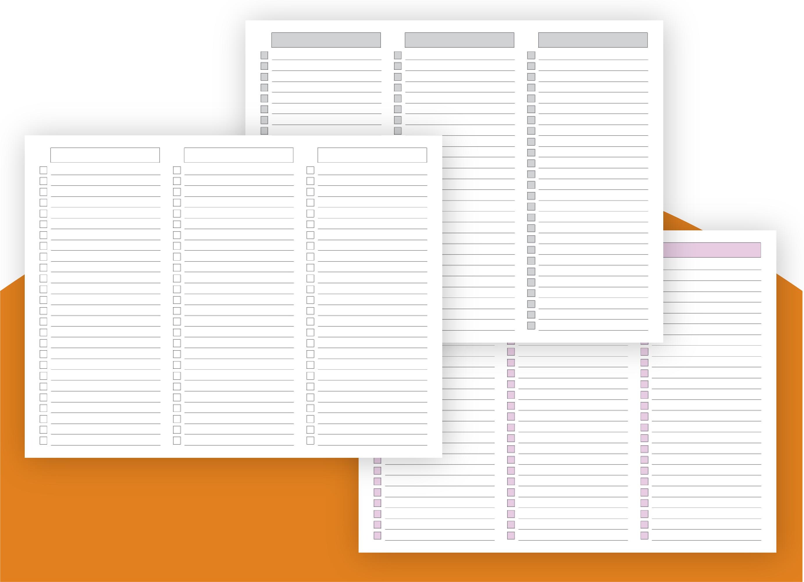 6 Blank Checklist Templates - Editable & Printable - Minimalist To-do ...