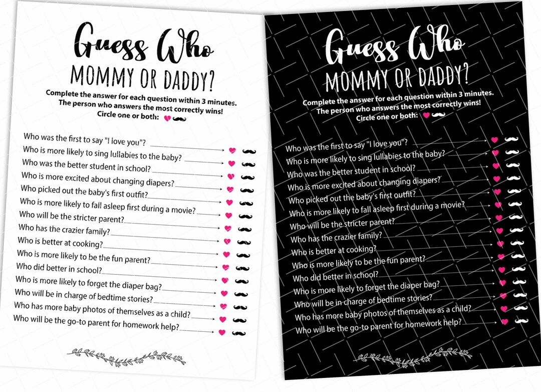 Printable Baby Shower Activities, Gender Reveal Party Game, 2024 Baby ...