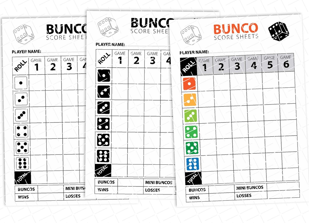 Bunco Score Sheets Printable, Bunco Score Sheets Pdf, Printable ...