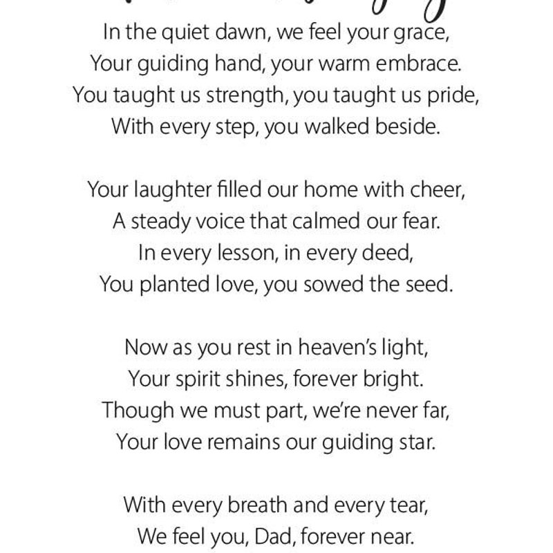 Dad Tribute Poem - Etsy