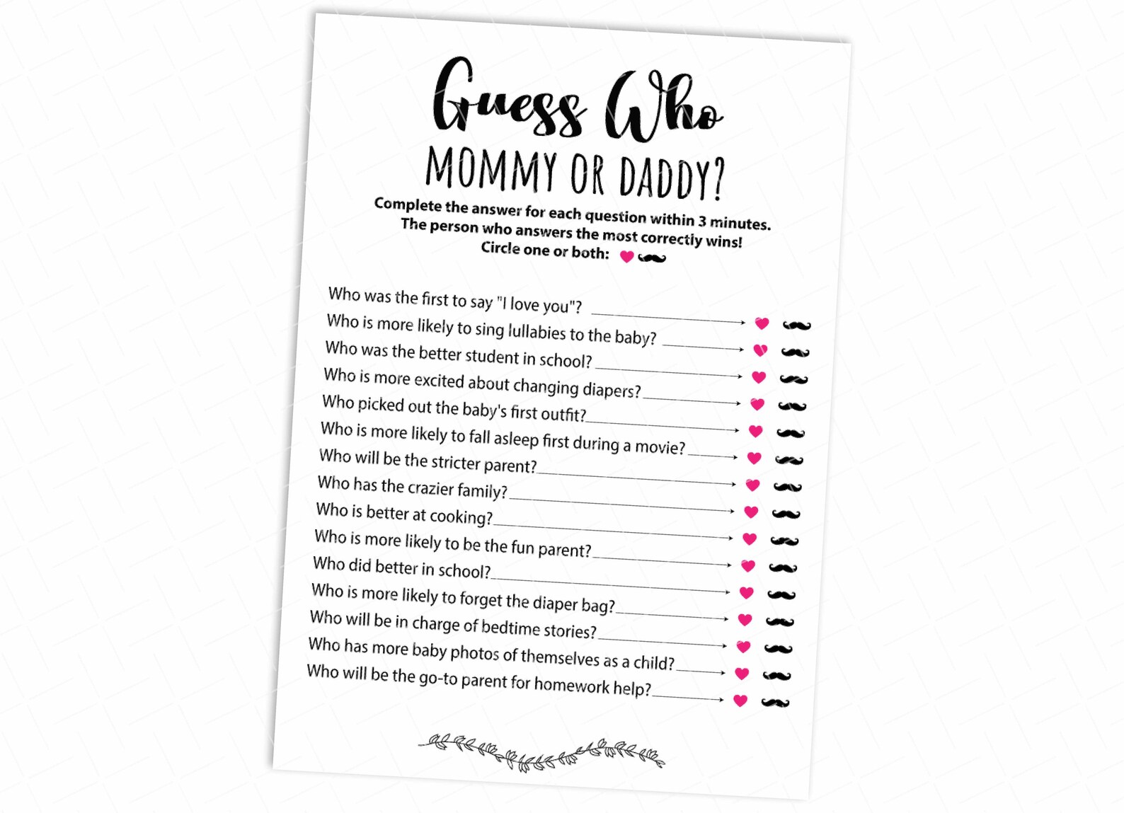 Printable Baby Shower Activities, Gender Reveal Party Game, 2024 Baby ...