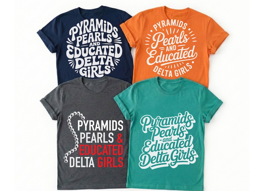Delta Girls SVG Bundle: Pyramids, Pearls, Educated Designs (digital ...