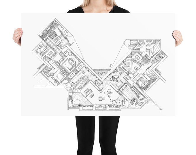 Frasier Floor Plan Apartment Layout Frasier Crane Great Frasier Gift ...