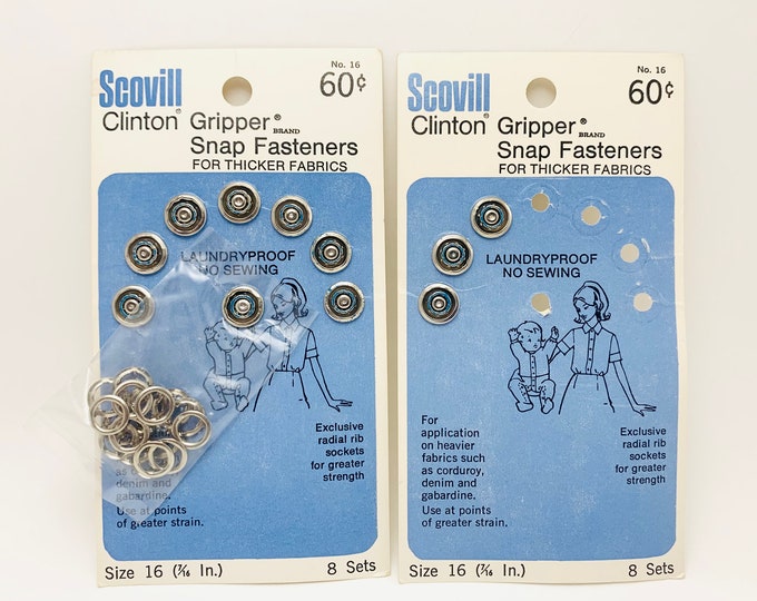 Vintage Scovill Clinton Gripper Brand Snap Fasteners Size 16 - Etsy