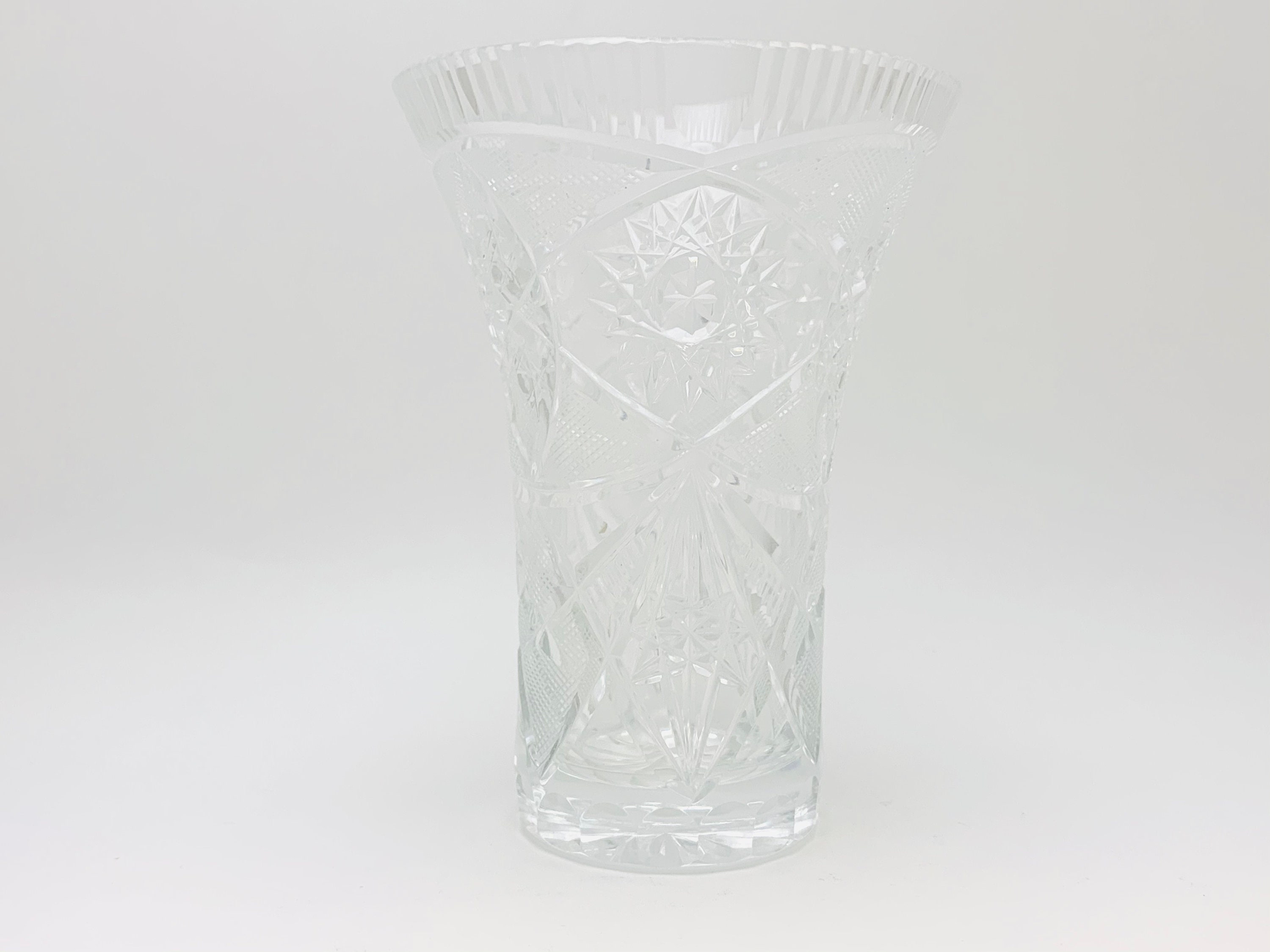 Vintage Crystal Vase Star Design - Etsy