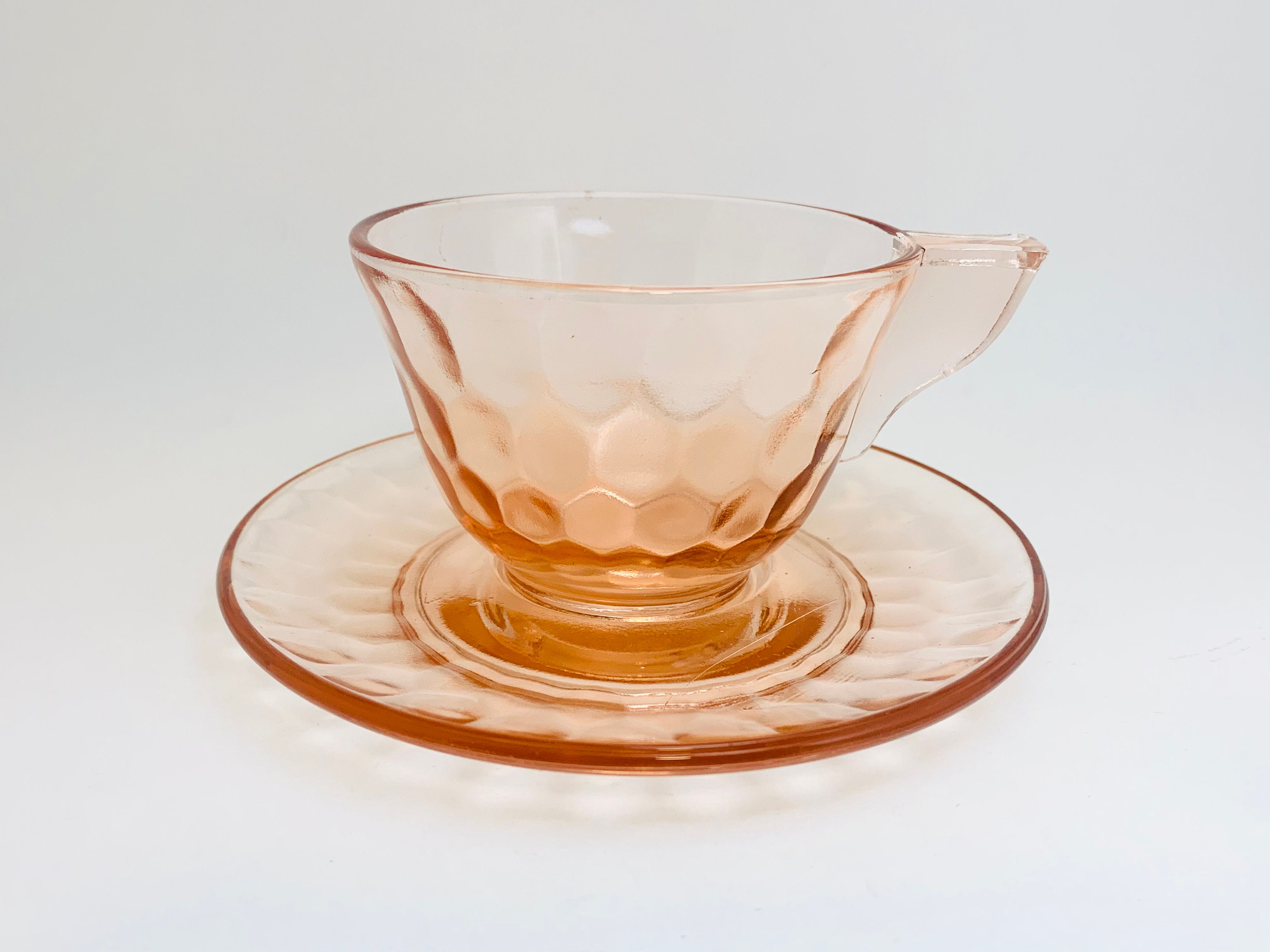 1928-32 Hex Optic Honeycomb Jeannette Pink Glass Tea Cup and - Etsy.de