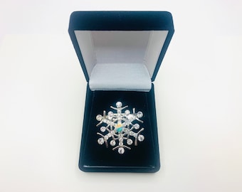 Sparking White Rhinestone Snowflake Brooch Pin, Brooch Pin, Unique ...