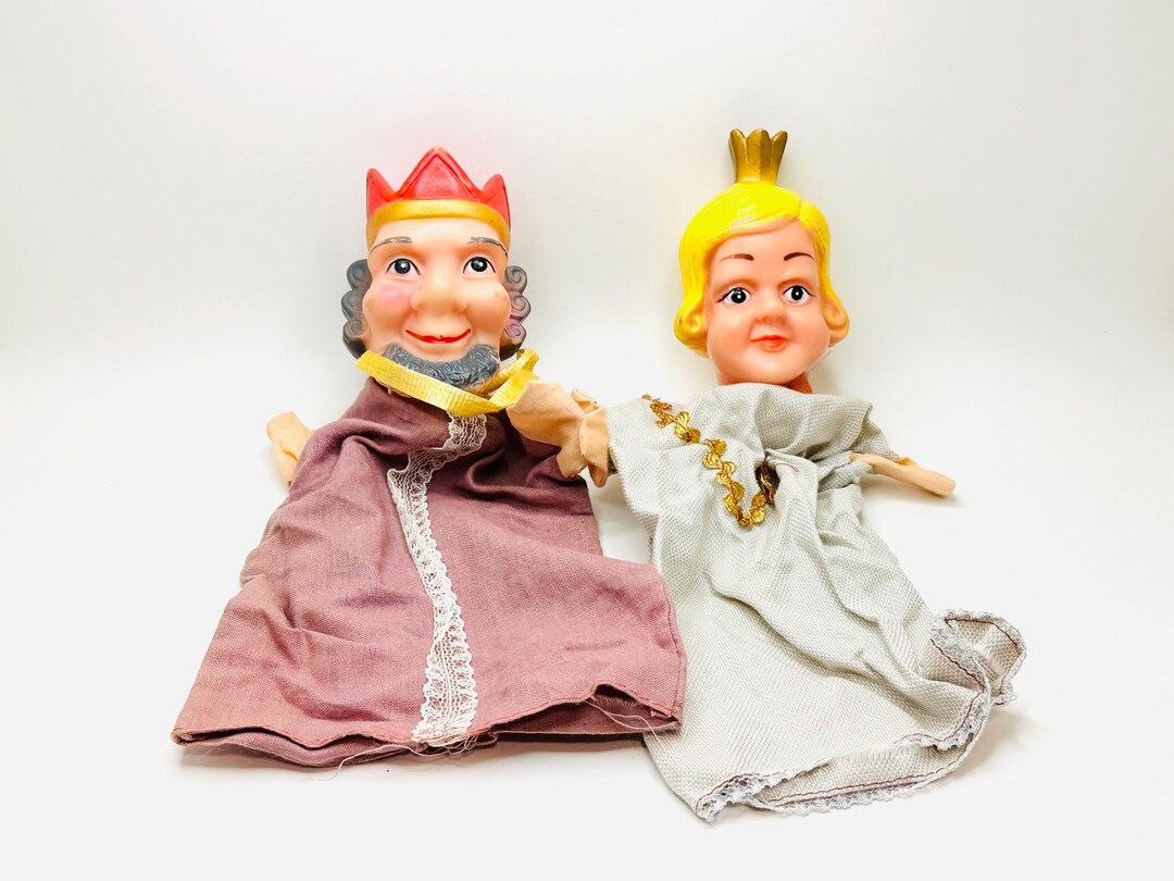 Vintage Vinyl Faced King and Prince Hand Puppets - Etsy
