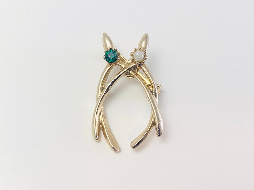 Vintage Double Wishbone Brooch - Etsy