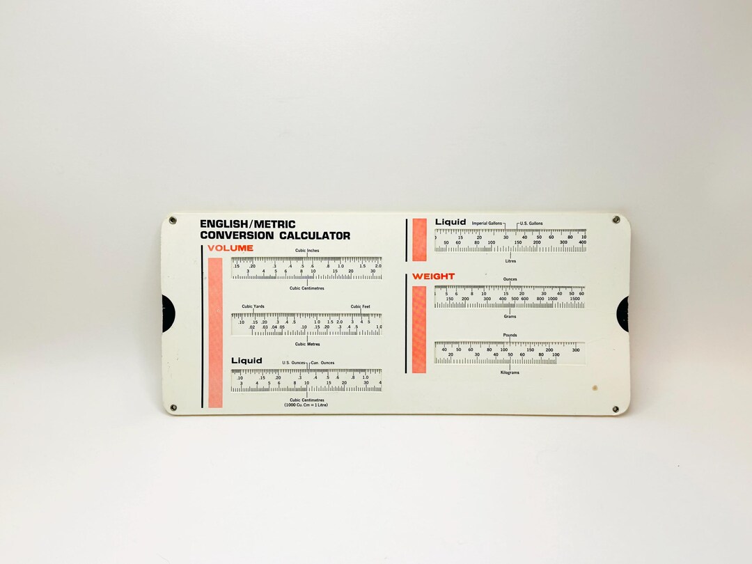 Vintage English Metric Conversion Calculator - Etsy