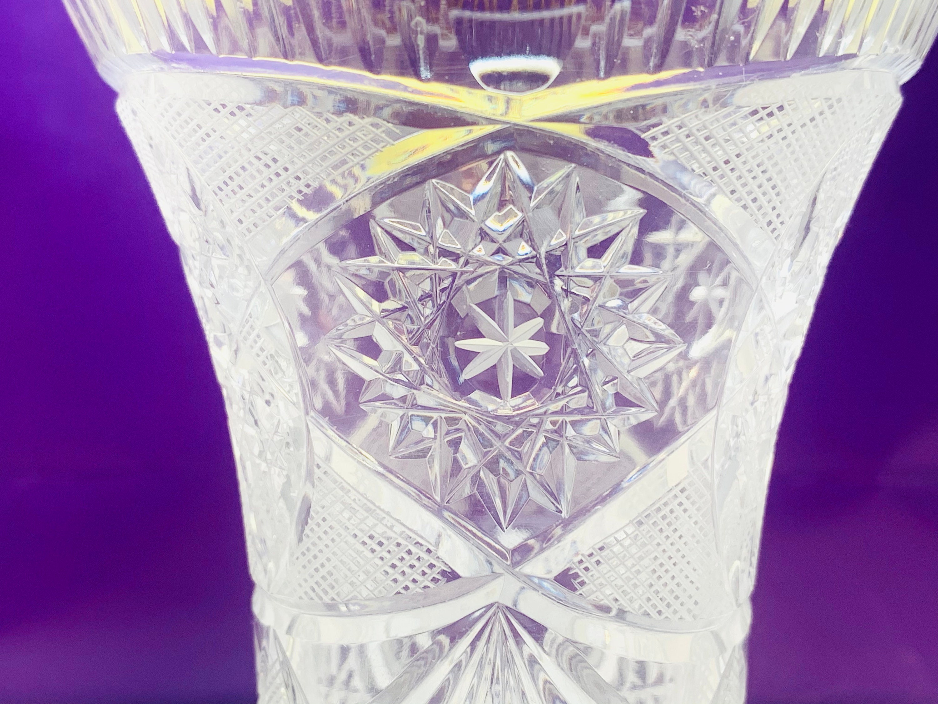 Vintage Crystal Vase Star Design | Etsy