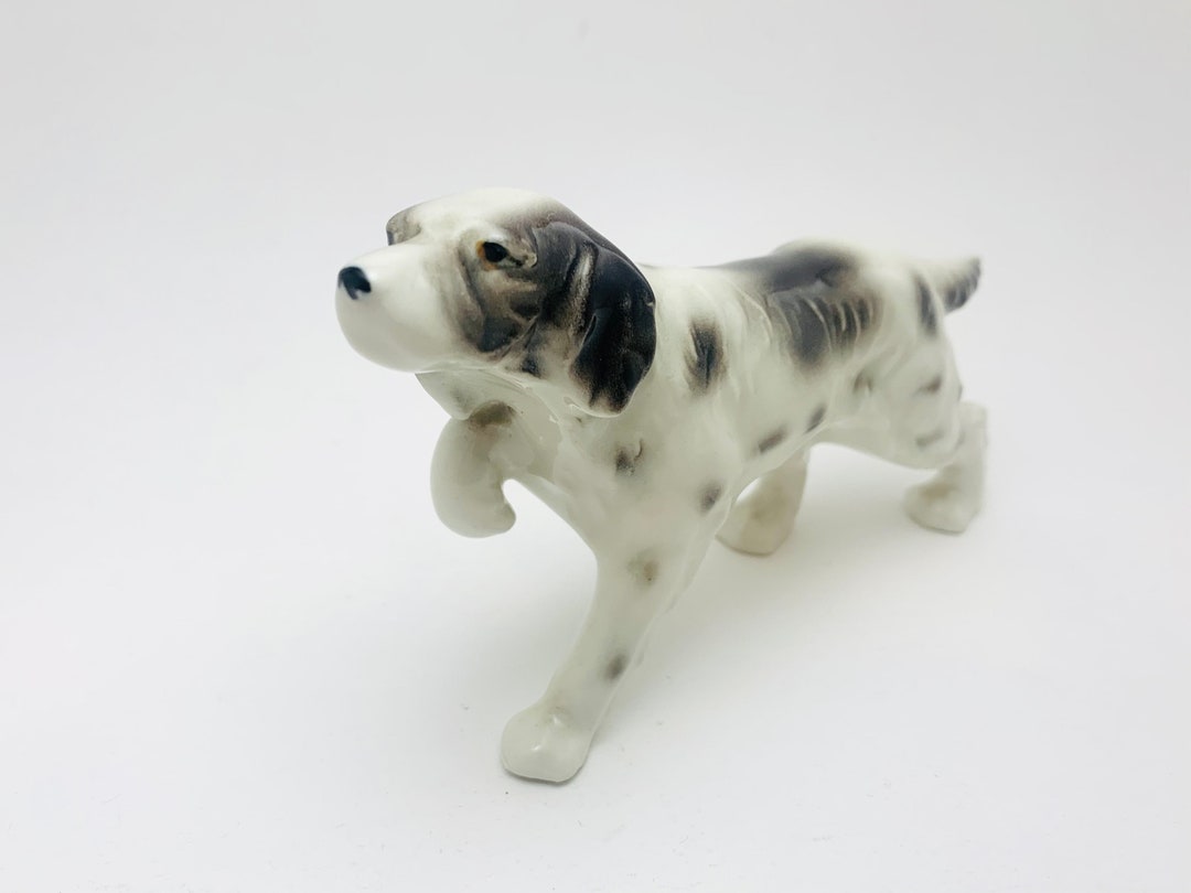 Vintage Hand Decorated Porcelain Dog Figurine - Etsy
