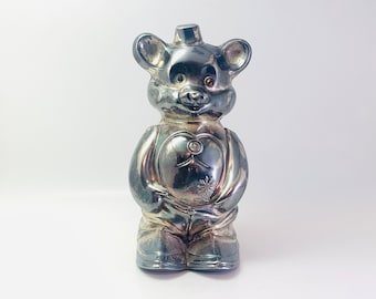 Vintage Silver Plated Teddy Bear Coin Bank - Etsy