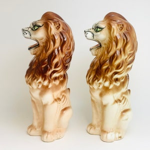 Vintage Large Porcelain Lions - Etsy