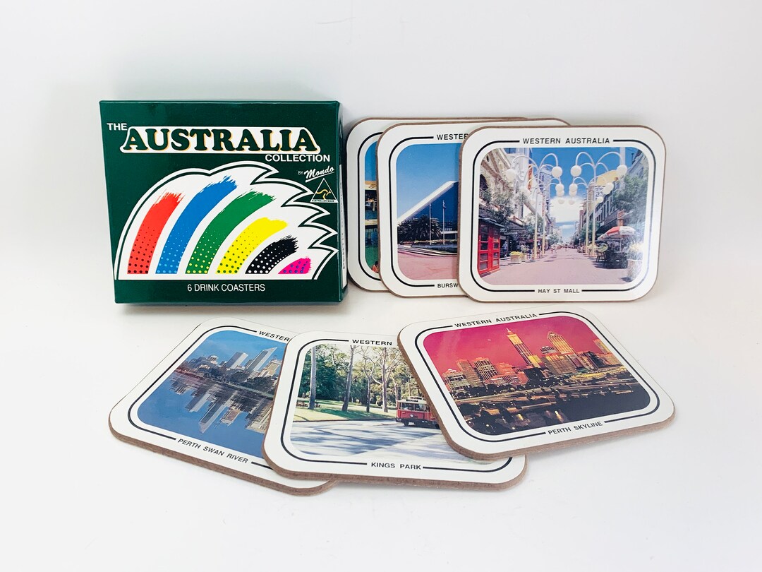 Vintage the Australian Collection Perth Scenes Drink Coasters - Etsy
