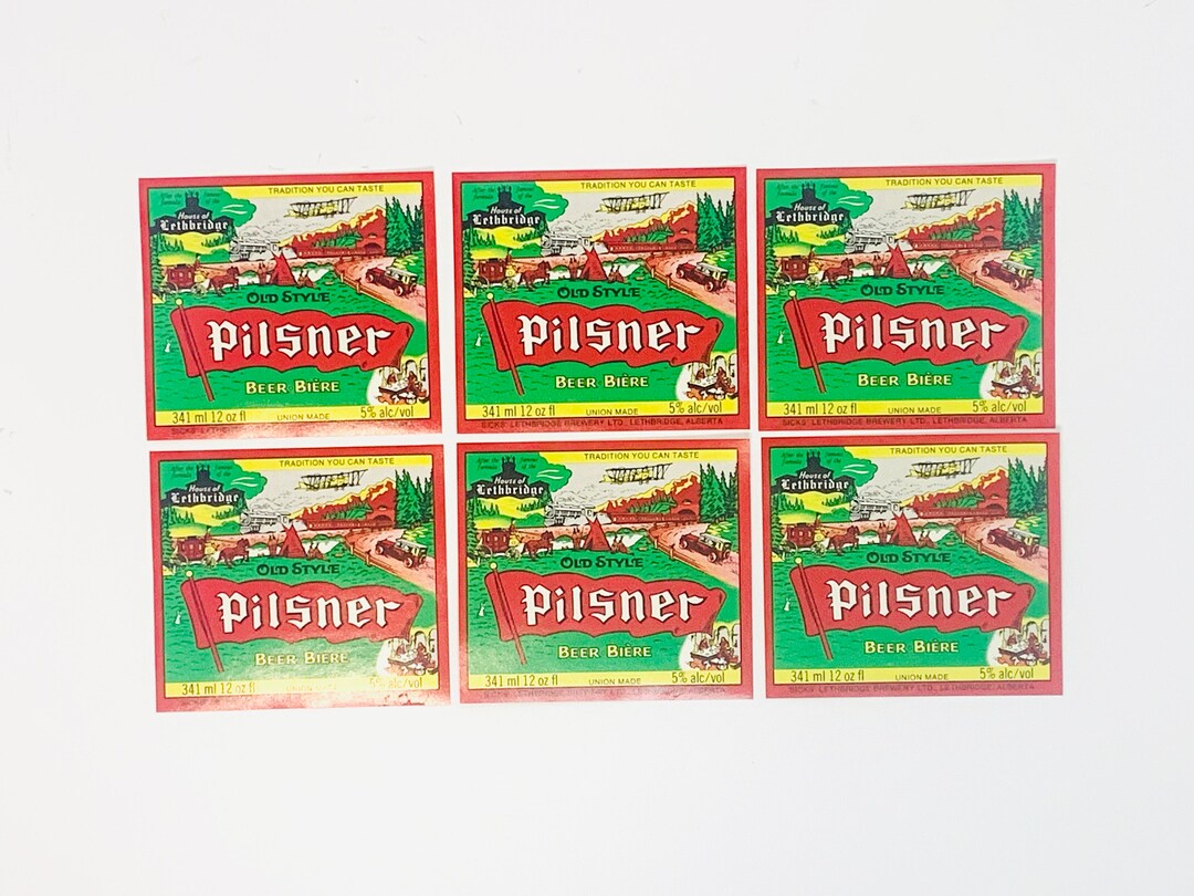6 Pilsner New Old Stock Beer Labels Lethbridge Alberta - Etsy