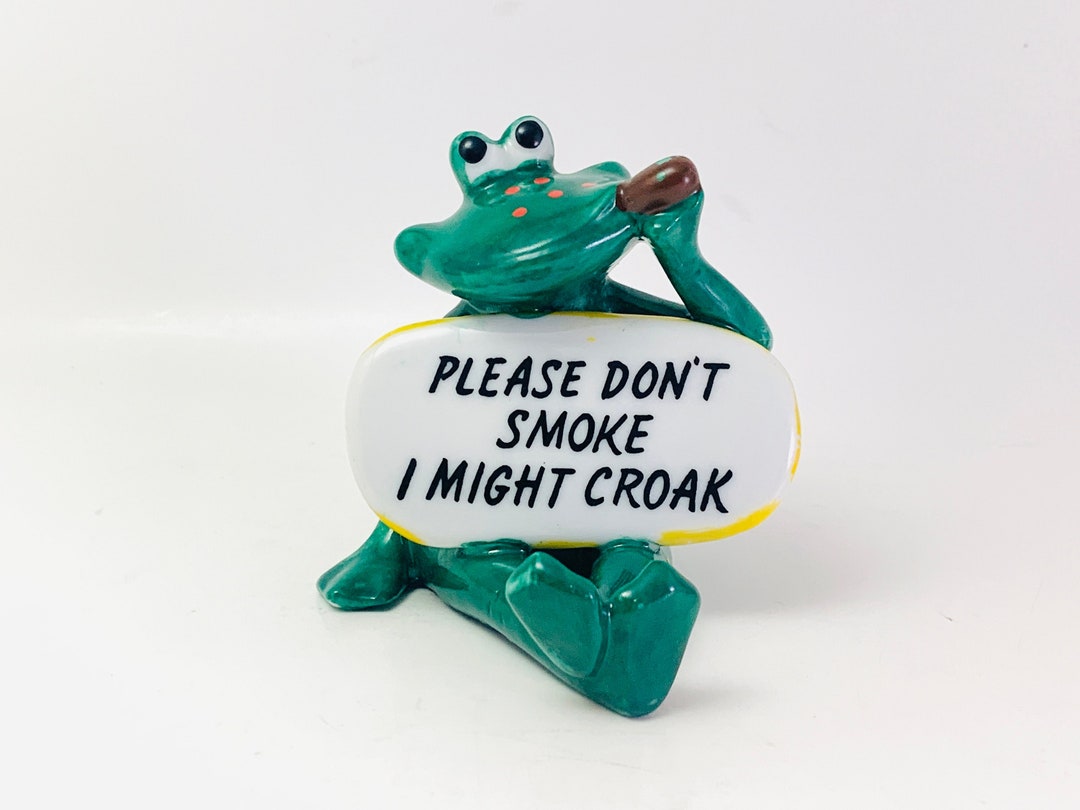 Vintage Please Dont Smoke I Might Croak Ceramic Frog - Etsy