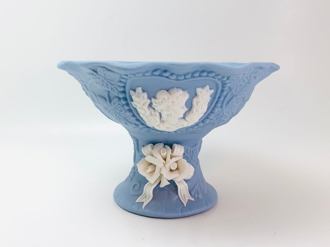 Vintage Ceramic Cameo Pedestal Dish - Etsy