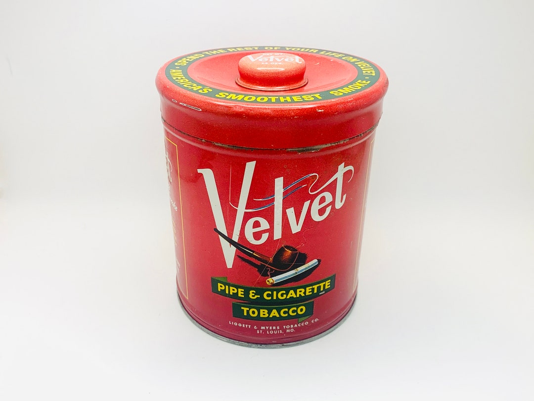 Vintage Velvet Brand Pipe and Cigarette Tobacco Tin - Etsy