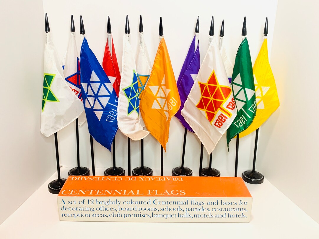 Vintage Set of 12 Centennial Flags in Original Box - Etsy