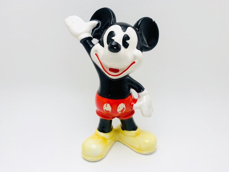 Vintage Mickey Mouse Porcelain Figurine - Etsy