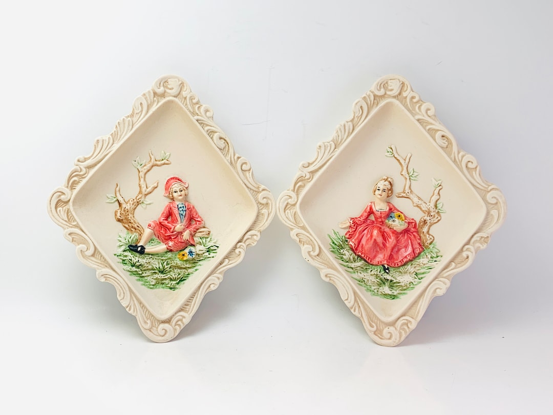 1960’s Lefton Bisque Wall Plaques - Etsy