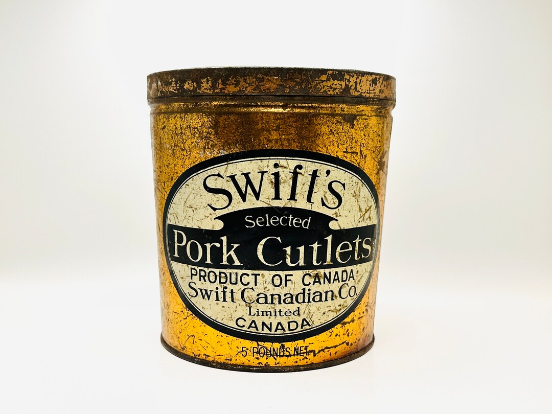 Vintage Swift’s Pork Cutlets Dominion of Canada Tin - Etsy