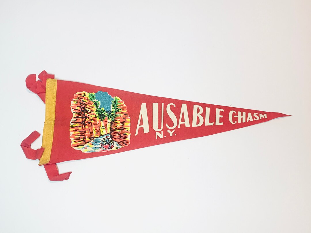 Vintage Ausable Chasm NY Pennant - Etsy