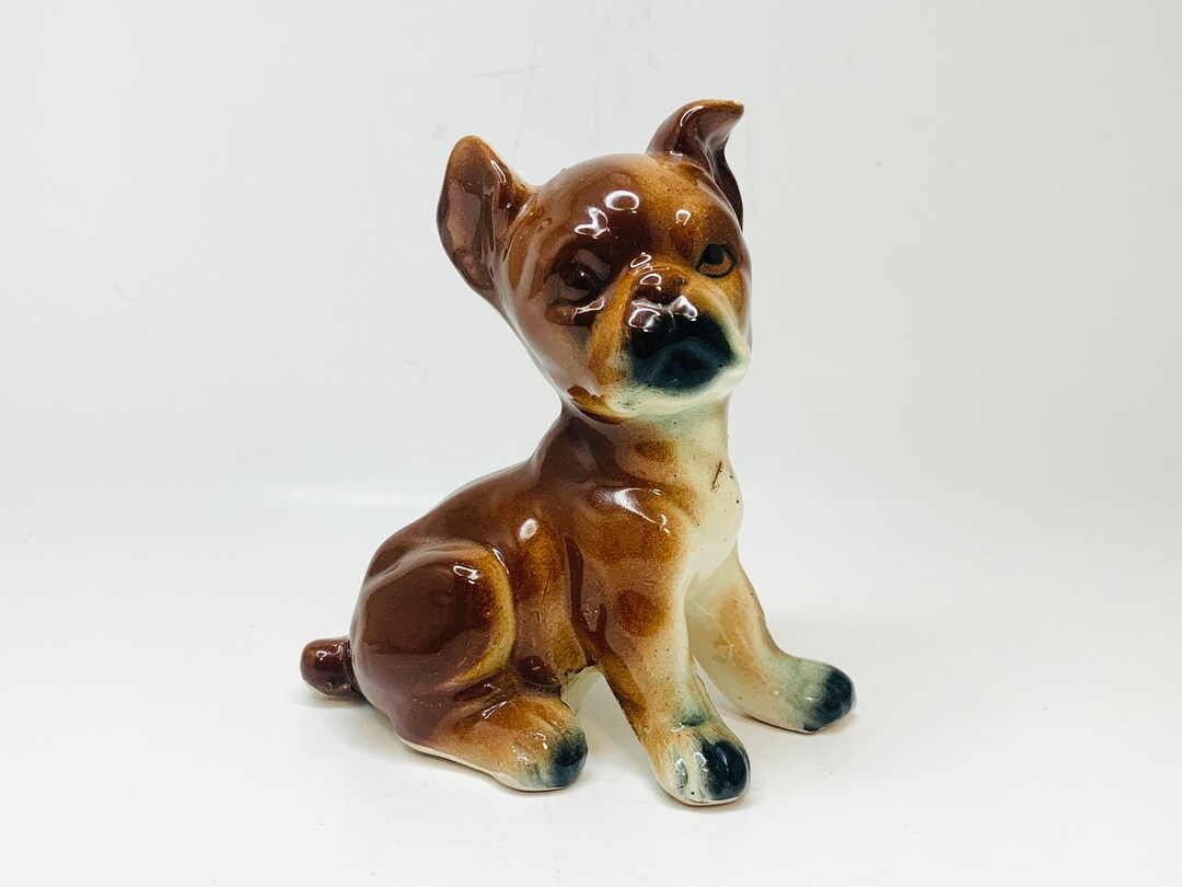 Vintage Ceramic Boxer Figurine - Etsy