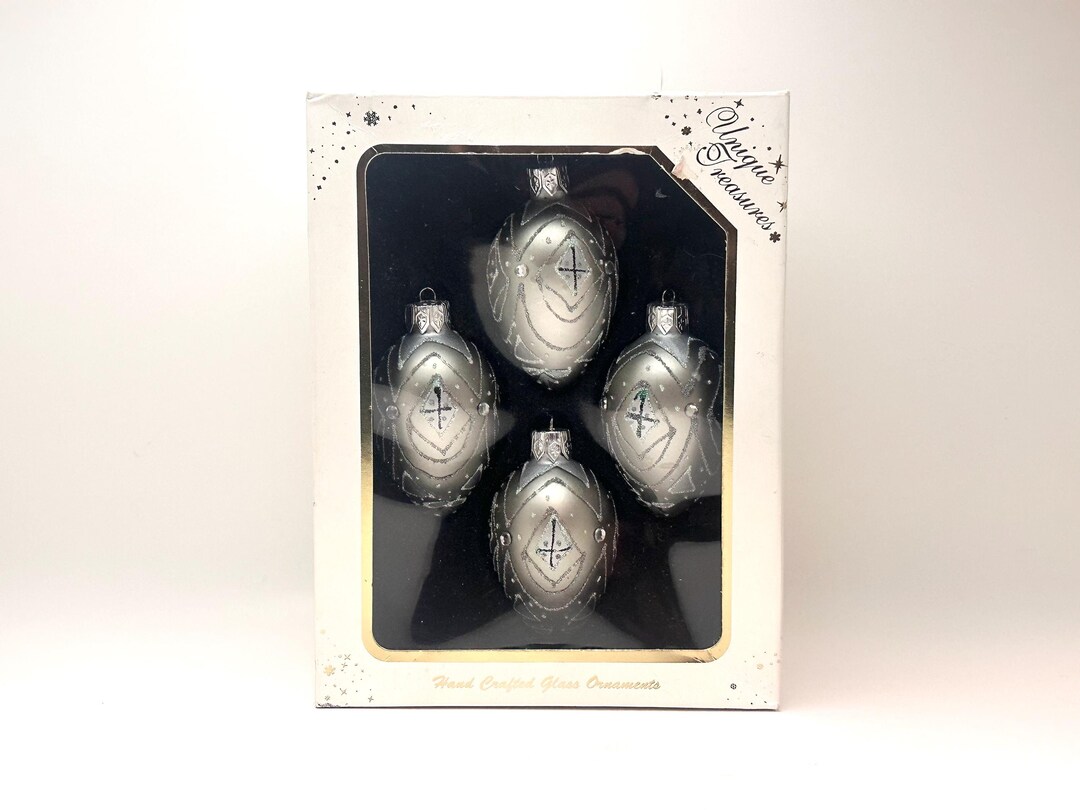 4 Unique Treasures Hand Decorated Glass Christmas Ornaments - Etsy