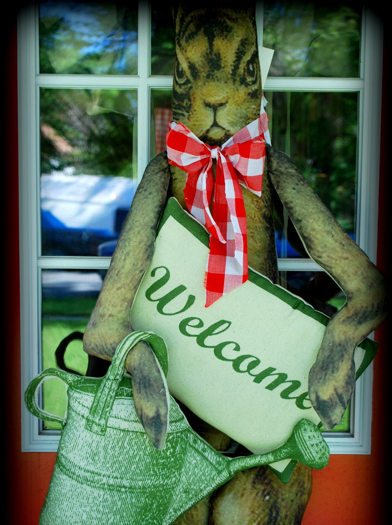 Primitive Garden Bunny Rabbit Door Wall Hanging Porch Sitter | Etsy