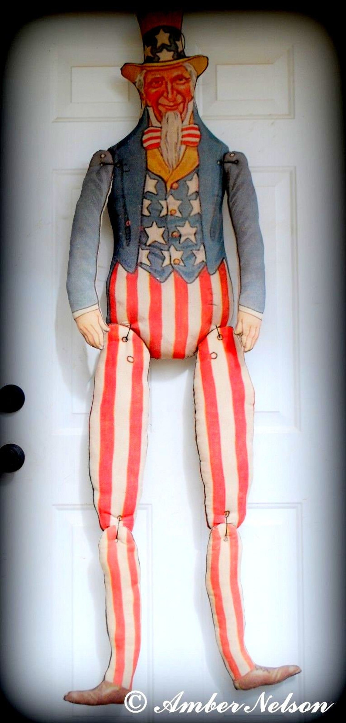 Antique Old World Patriotic American Uncle Sam Red White Blue - Etsy
