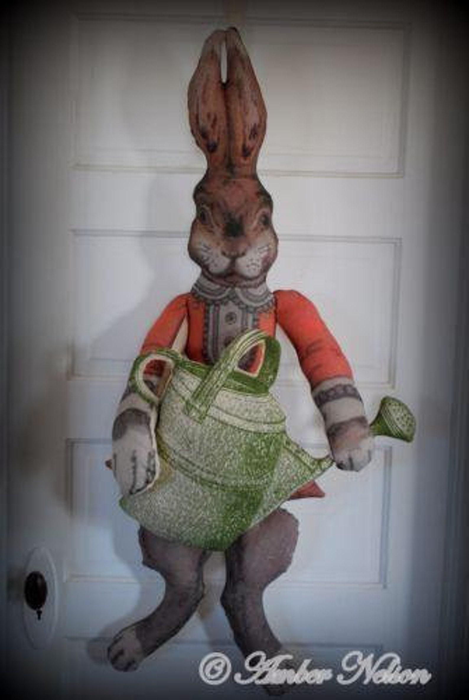 Primitive Garden Bunny Rabbit Door Wall Hanging Porch Sitter - Etsy