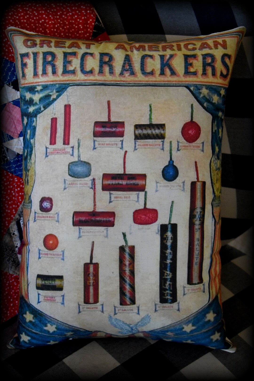 The Best Firecrackers 4th of July Independence Day Pillow Antique ...