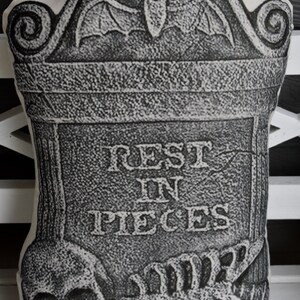 Skeleton Bones Rip Headstone Tombstone Grave Pillow Halloween Party ...