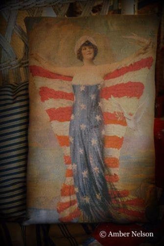 Antique Primitive Vintage Lady Liberty Flag Costume Patriotic - Etsy