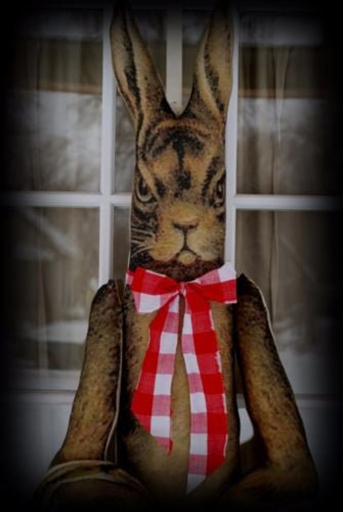 Primitive Garden Bunny Rabbit Door Wall Hanging Porch Sitter | Etsy