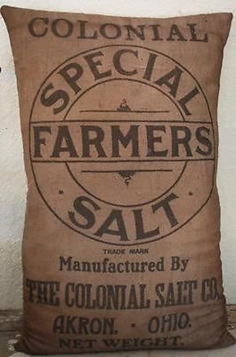 Antique Early Primitive Farmers Salt Bag Sack Pillow New Clean Made to ...