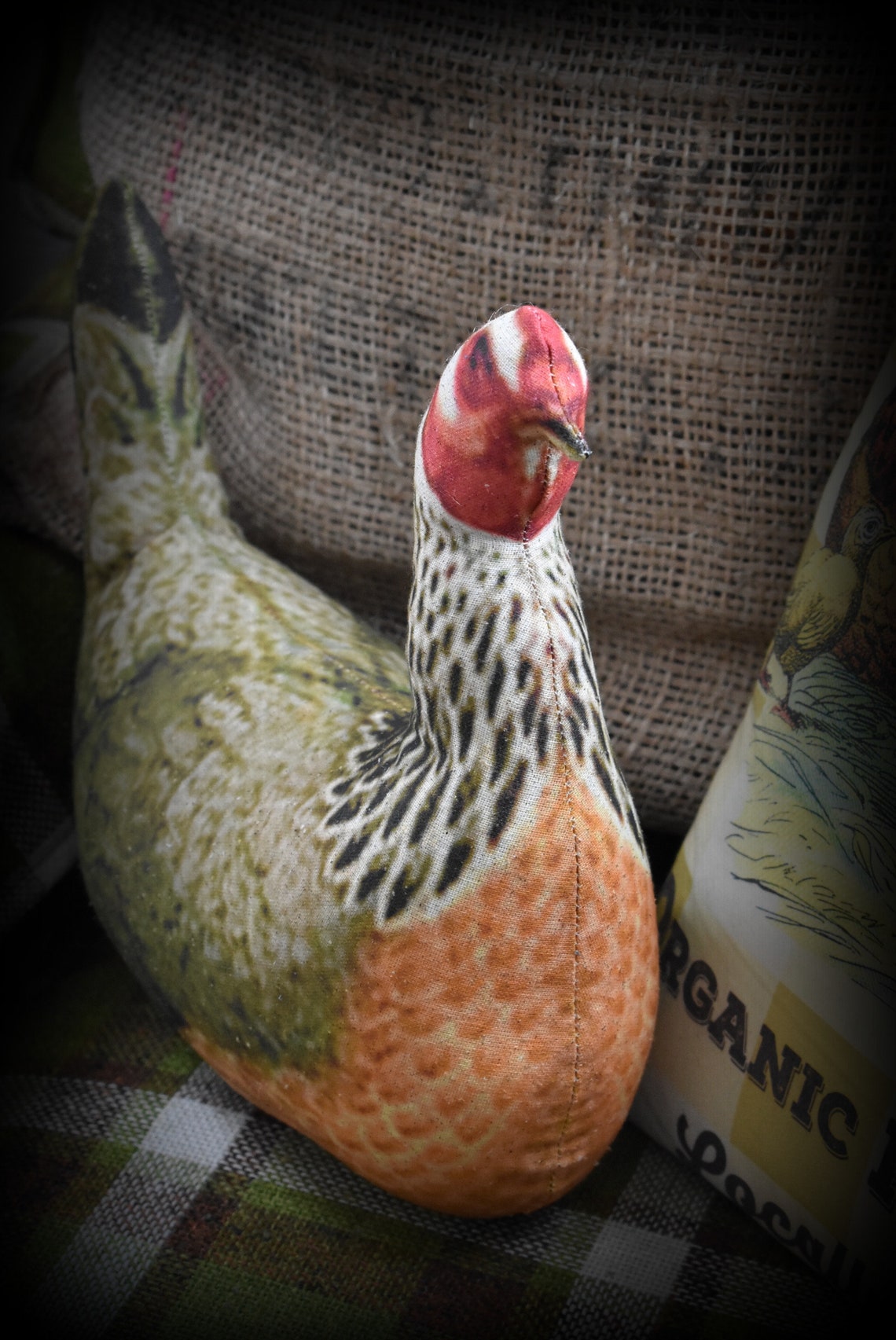 Rustic Primitive Farm Farmhouse Green Rooster Hen Chicken Fake - Etsy