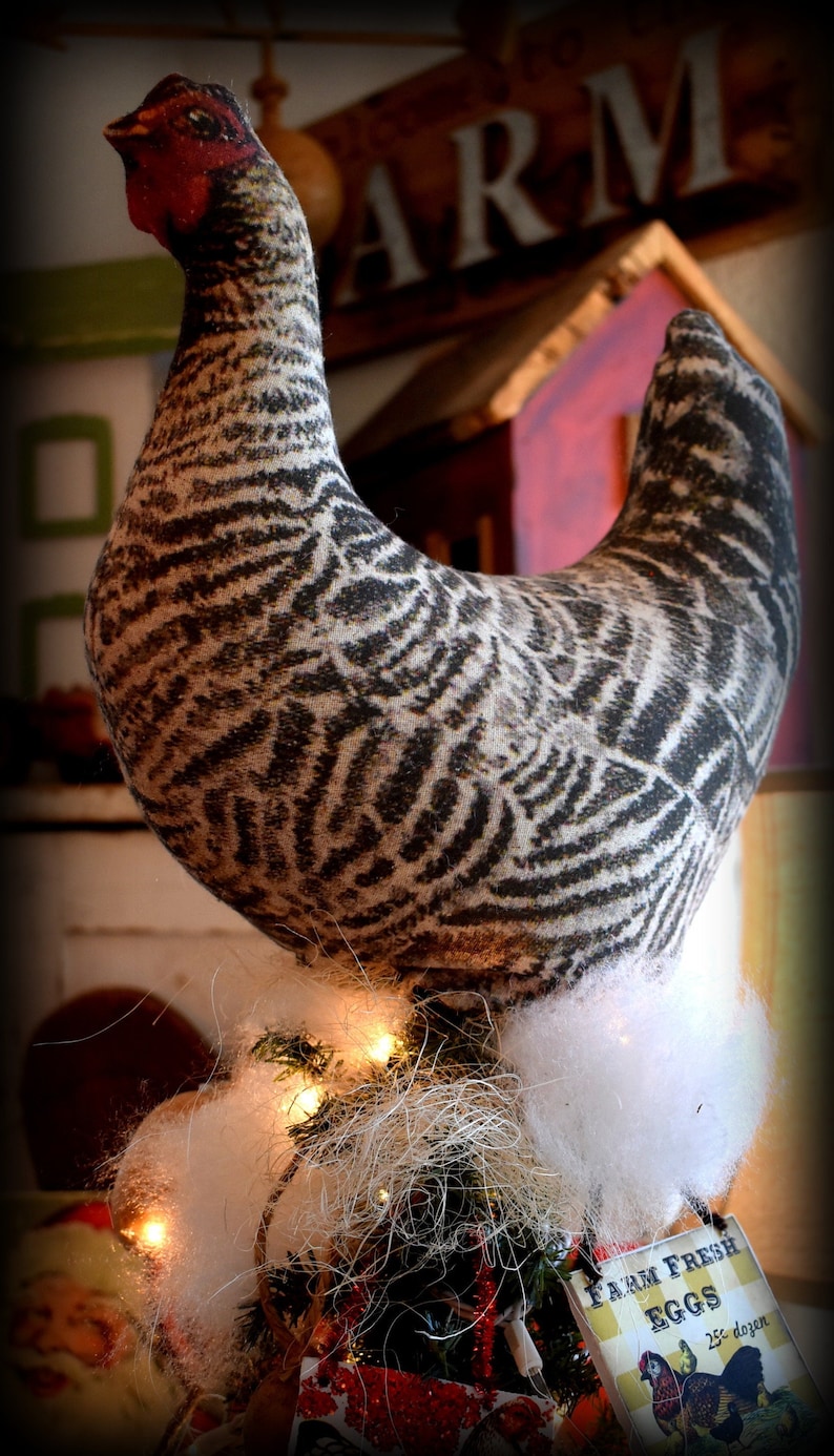 TREE TOPPER Big Hen Chicken Poultry Lover Farm Farmhouse Christmas ...