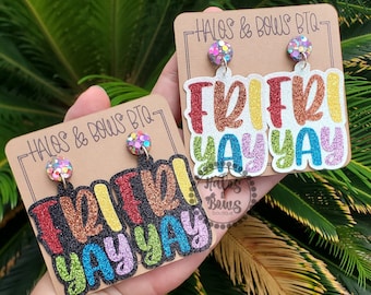 Fri-yay Teacher Earrings/ Teacher Acrylic Earrings /teacher Gifts ...