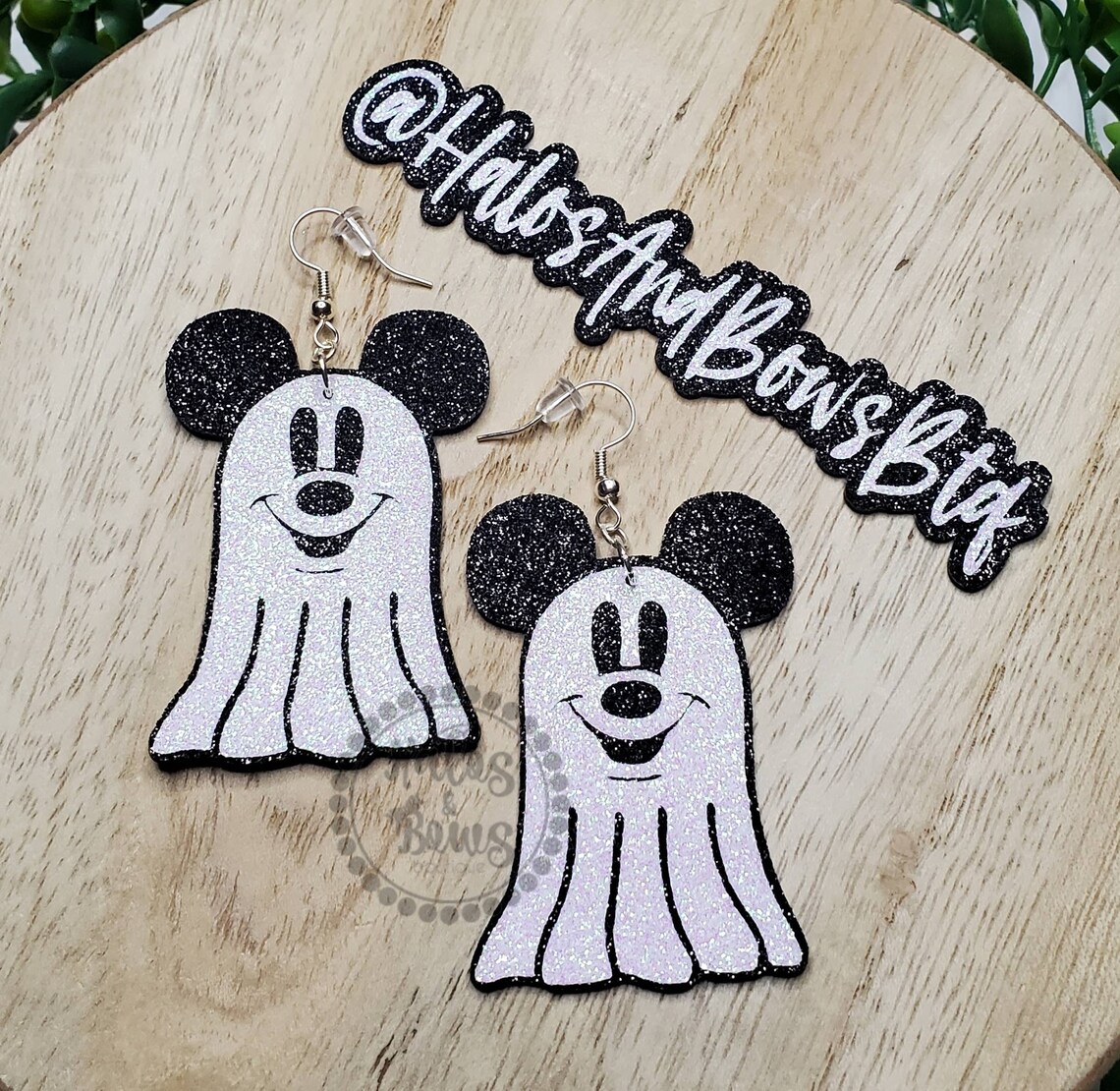 Mickey Mouse Ghost Minnie Mouse Ghost Faux Leather Halloween - Etsy