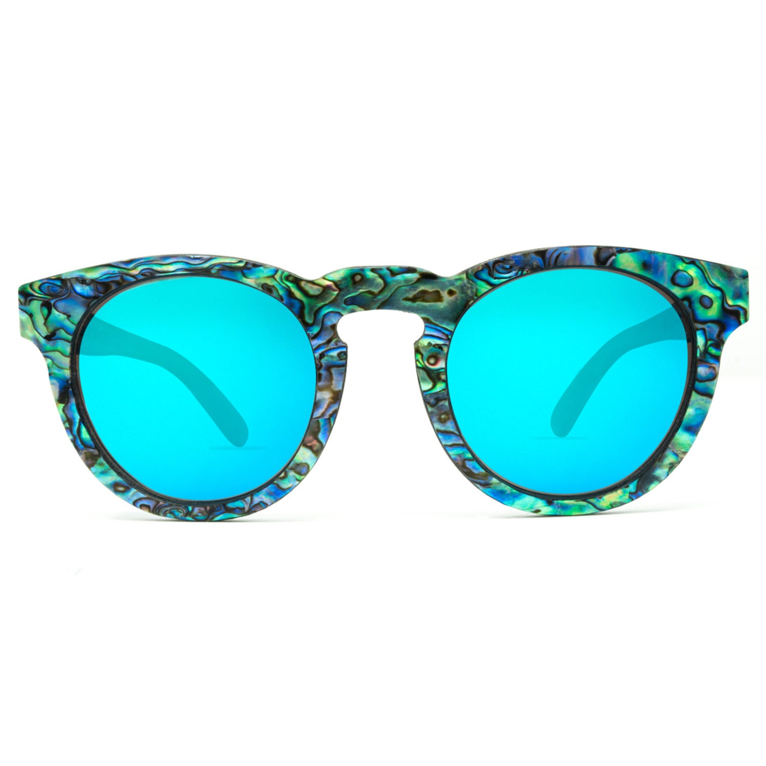 Mermaid Abalone Seashell Ebony Wooden Sunglasses Ice Blue Etsy