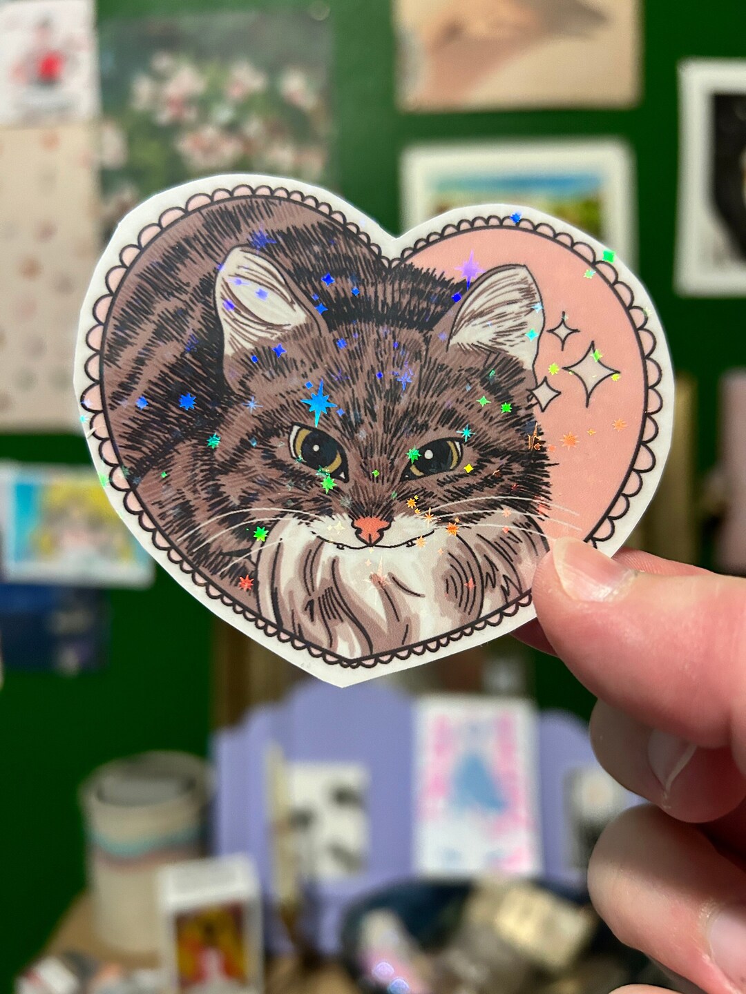 Gyra, the Black-footed Cat Valentine Heart Sticker - Etsy